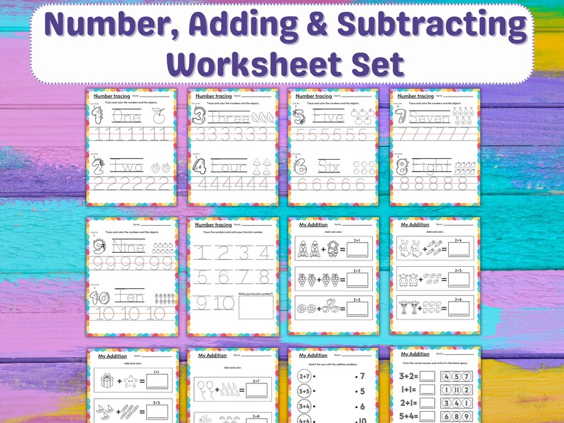 Numbers, Addition, Subtraction and Telling Time Printable Worksheets ...