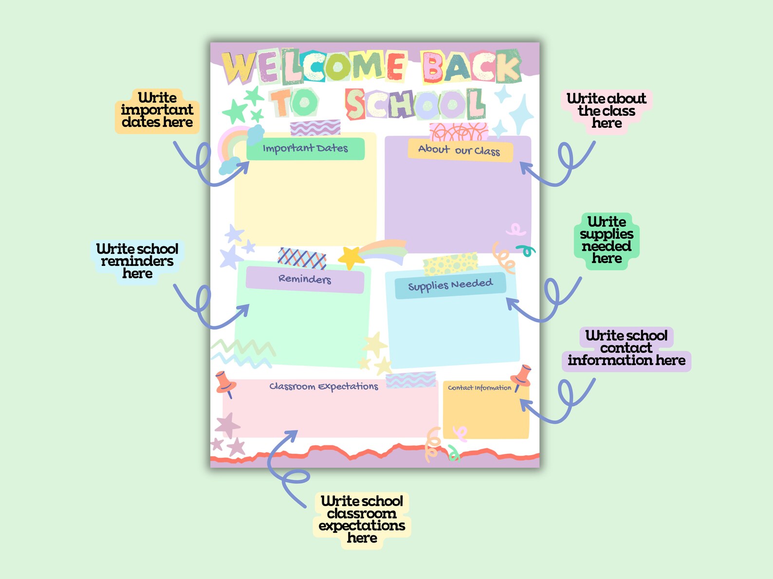 Editable Back to School Newsletter Template: Classroom Communication ...