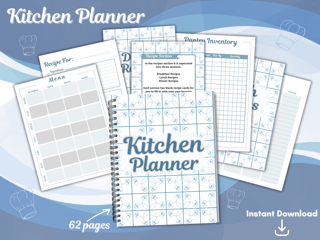 Printable Kitchen Planner: Meal Planning, Grocery List, Recipes ...