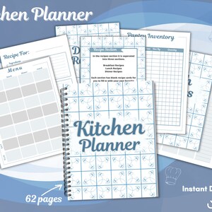 Printable Kitchen Planner: Meal Planning, Grocery List, Recipes ...