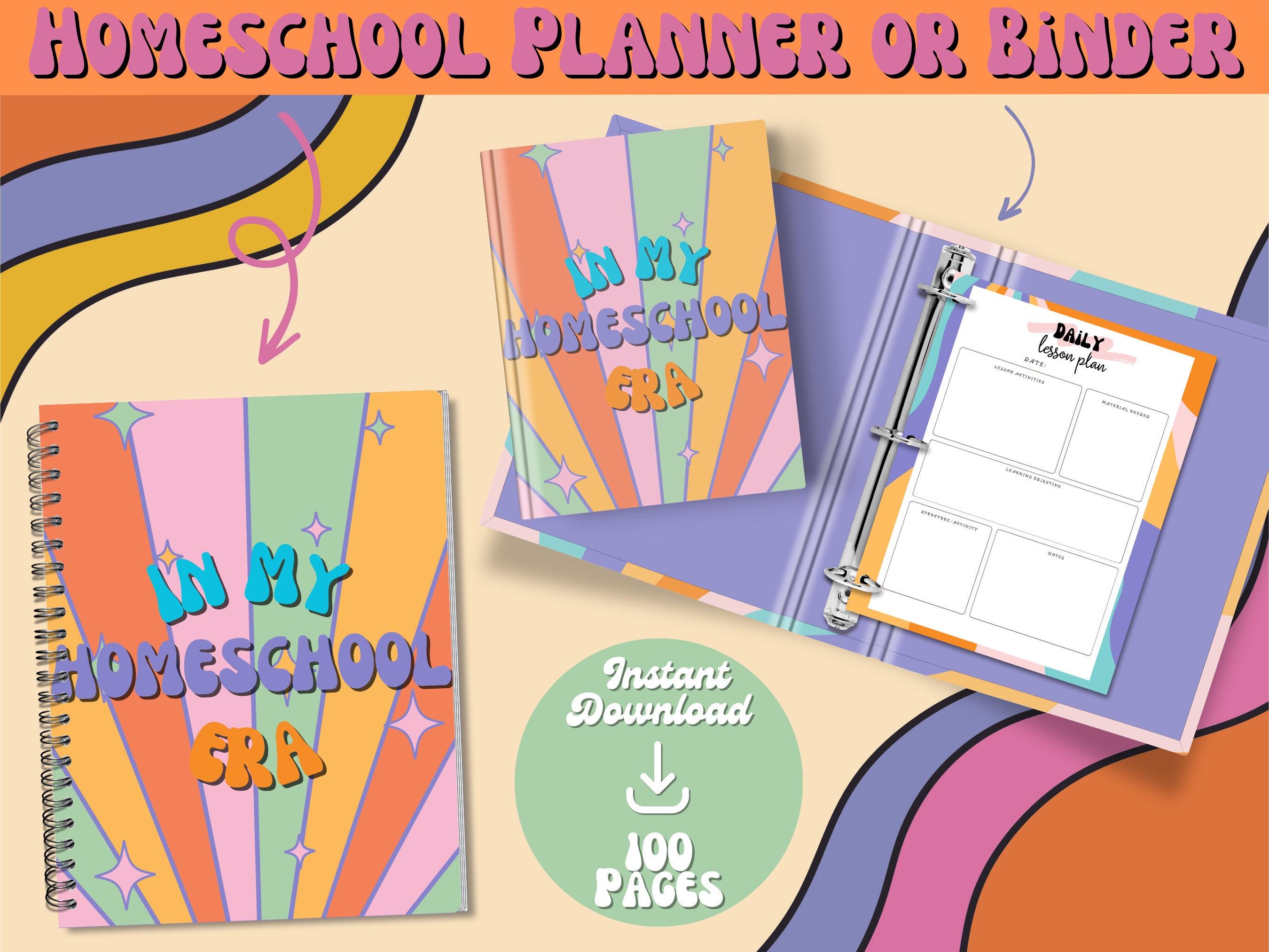 Homeschool Planner Printable, Homeschool Lesson Planner, Homeschool ...