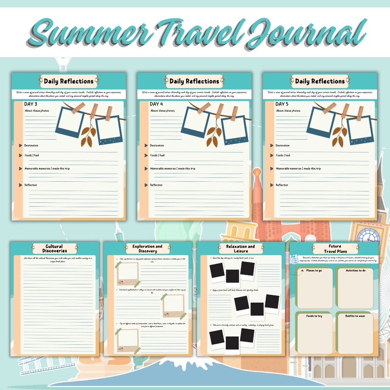 Printable Summer Travel Journal for Teens INSTANT DOWNLOAD - Etsy