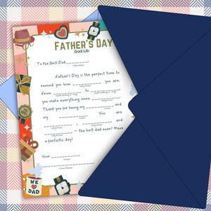 Father’s Day Mad Libs, Father's Day Gift, Father's Day Kids Activity ...