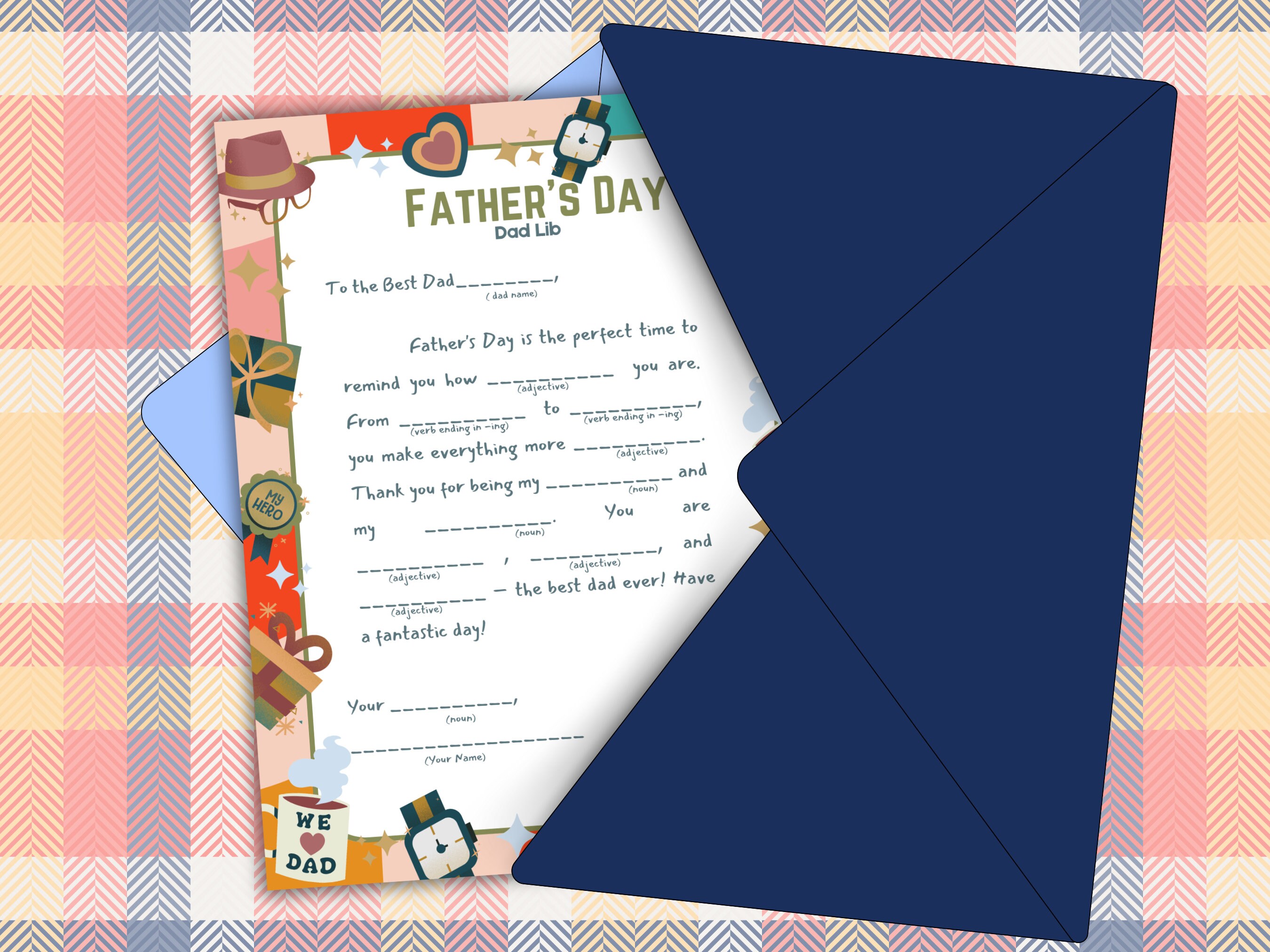 Father’s Day Mad Libs, Father's Day Gift, Father's Day Kids Activity ...