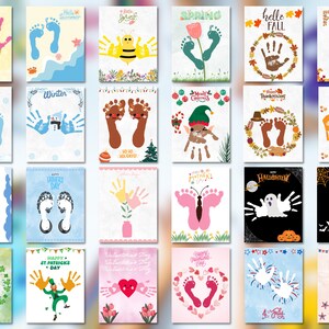Kids Handprint and Footprint Craft Bundle, Art Activity Bundle, Summer ...