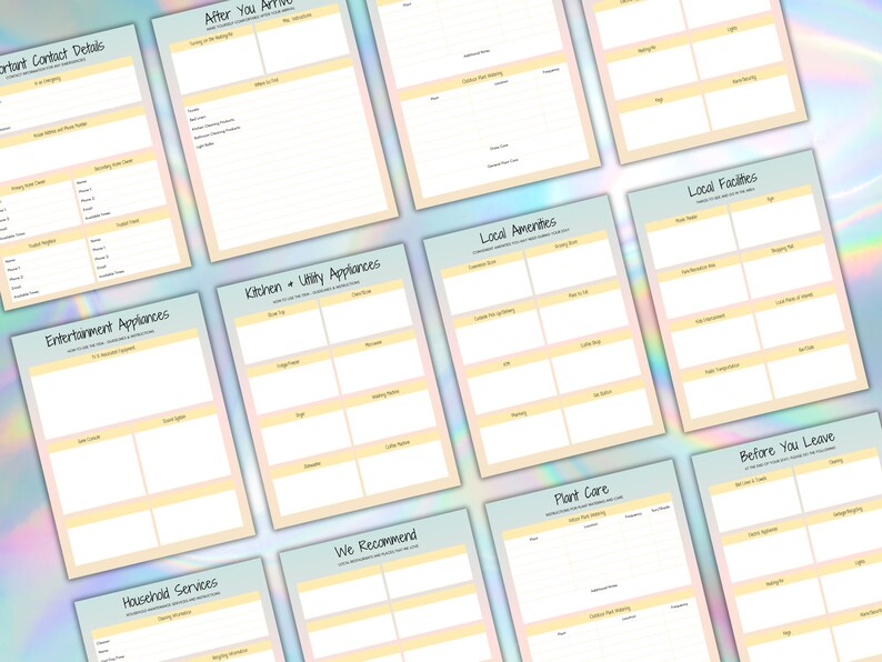 House Sitter Planner: Printable Instruction Binder (instant Download ...