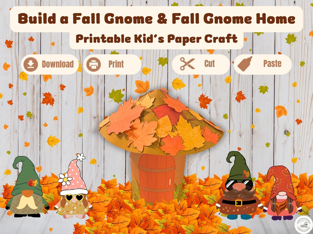 Fall Gnome Paper Craft: Build a Gnome Home (digital Download) - Etsy