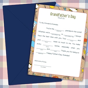 Father’s Day Mad Libs, Father's Day Gift, Father's Day Kids Activity ...