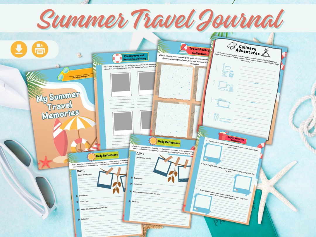 Printable Summer Travel Journal for Teens INSTANT DOWNLOAD - Etsy