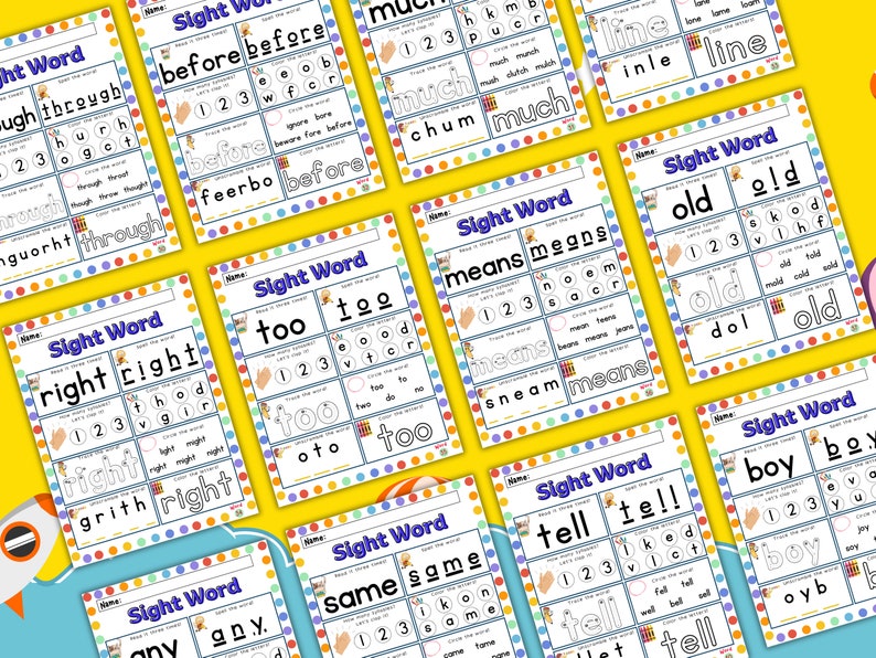 Second 50 Sight Word Printable Worksheets, First and Second Grade Sight ...
