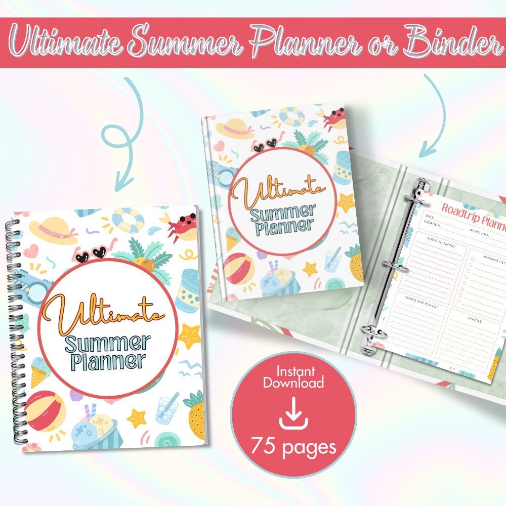 Ultimate Summer Fun Printable Planner, INSTANT DOWNLOAD - Etsy