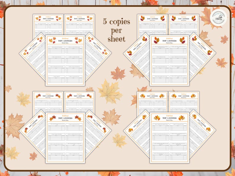 Fall Family Friendly Feud Printable Game, Fall Games for Families and ...