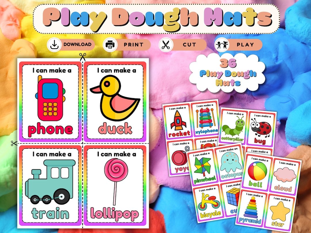 Play Dough Mats: Fine Motor Skills Activity (PDF Download) - Etsy