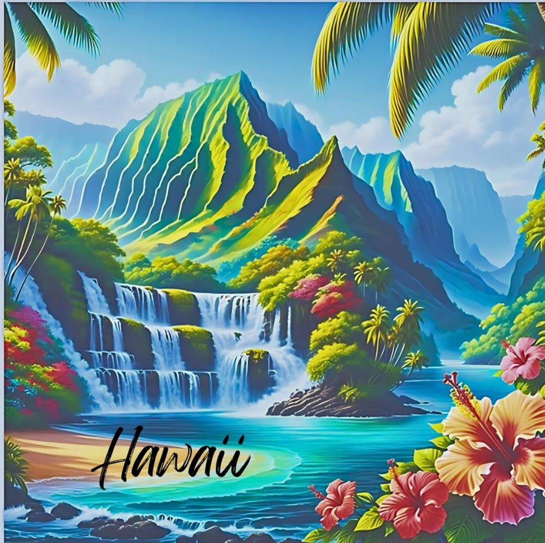 Hawaii Kiss Cut Sticker - Aloha Spirit Under Tropical Sun - Travel ...
