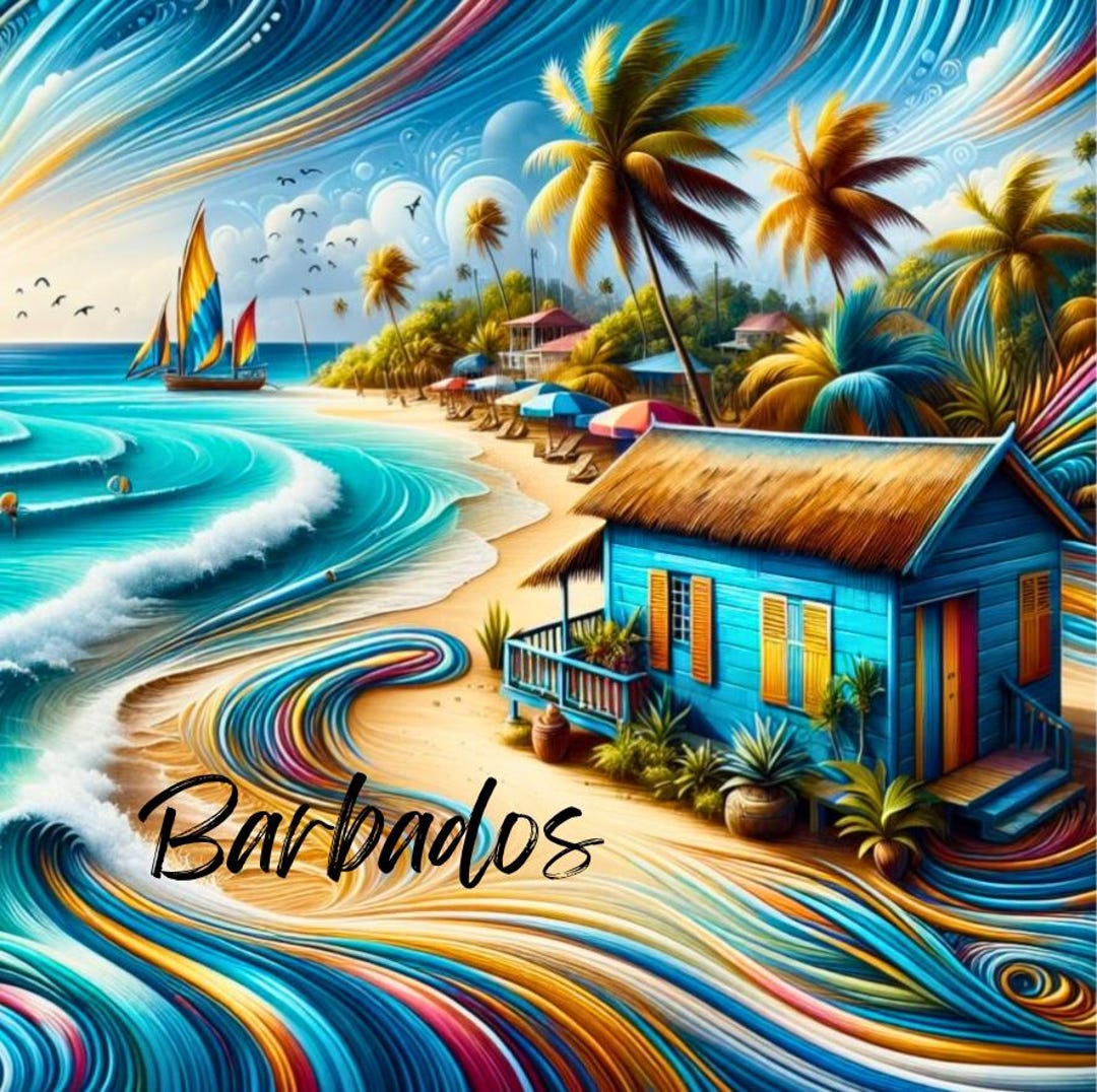 Barbados Beach Scene Sticker – Caribbean Travel Vinyl Decal - Etsy