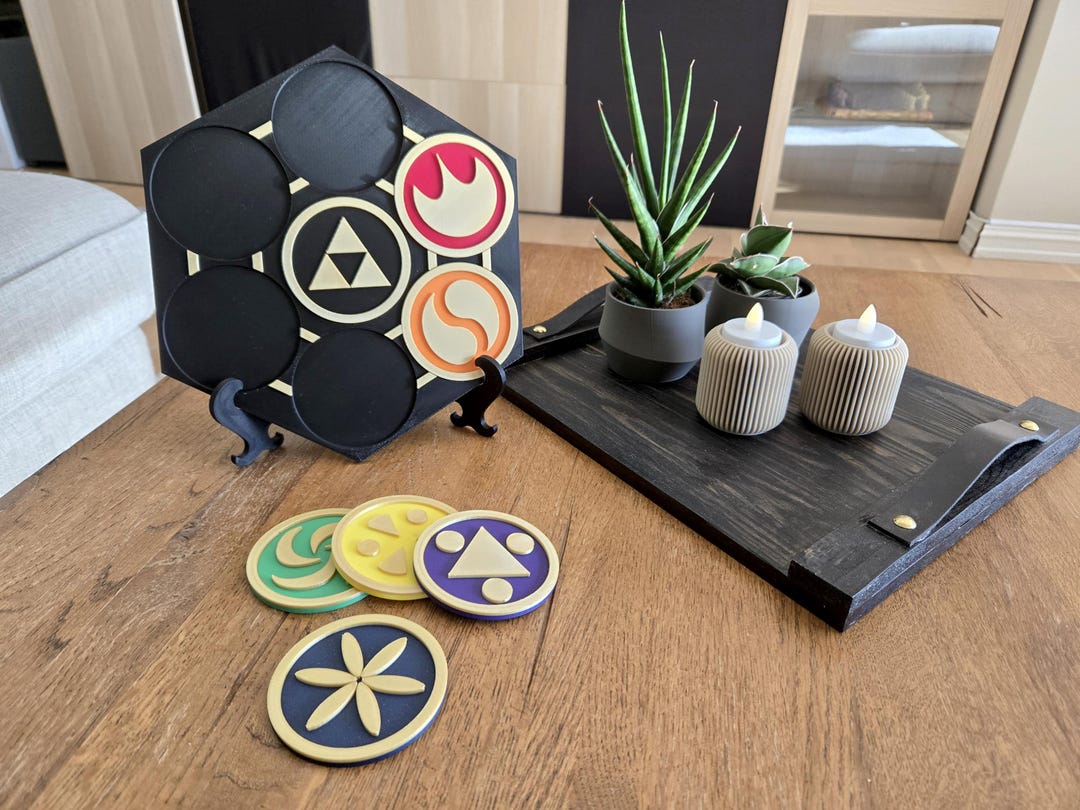 Zelda Medallion Coaster Set With Display – Inspired by Ocarina of Time ...