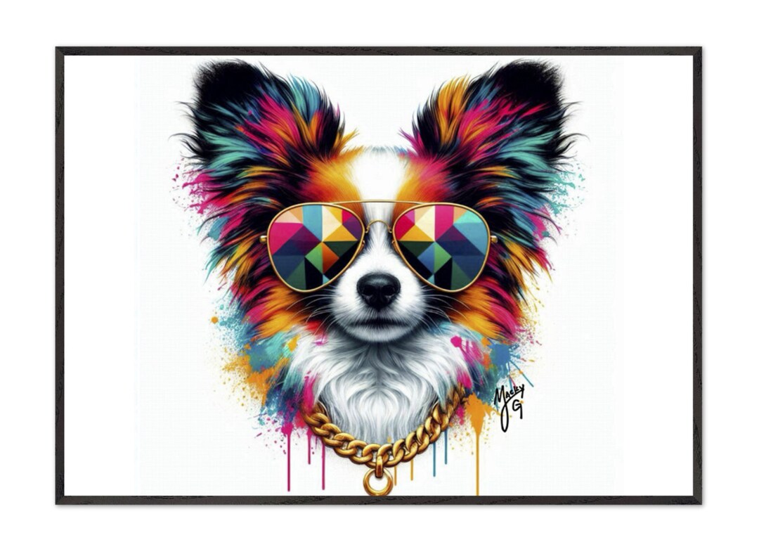 Posh Papillon Spray Paint Pop Art Pet Portrait Digital Download - Etsy