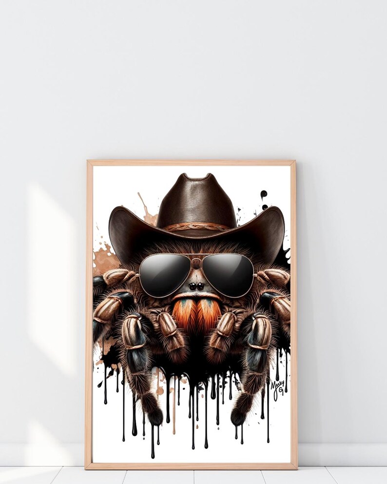 Cowboy Tarantula Wall Art | Western Spider With Swagger | Digital ...