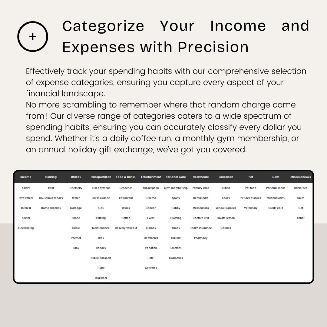 Excel Budget Planner Simple Dynamic Spreadsheet Dynamic Monthly Expense ...