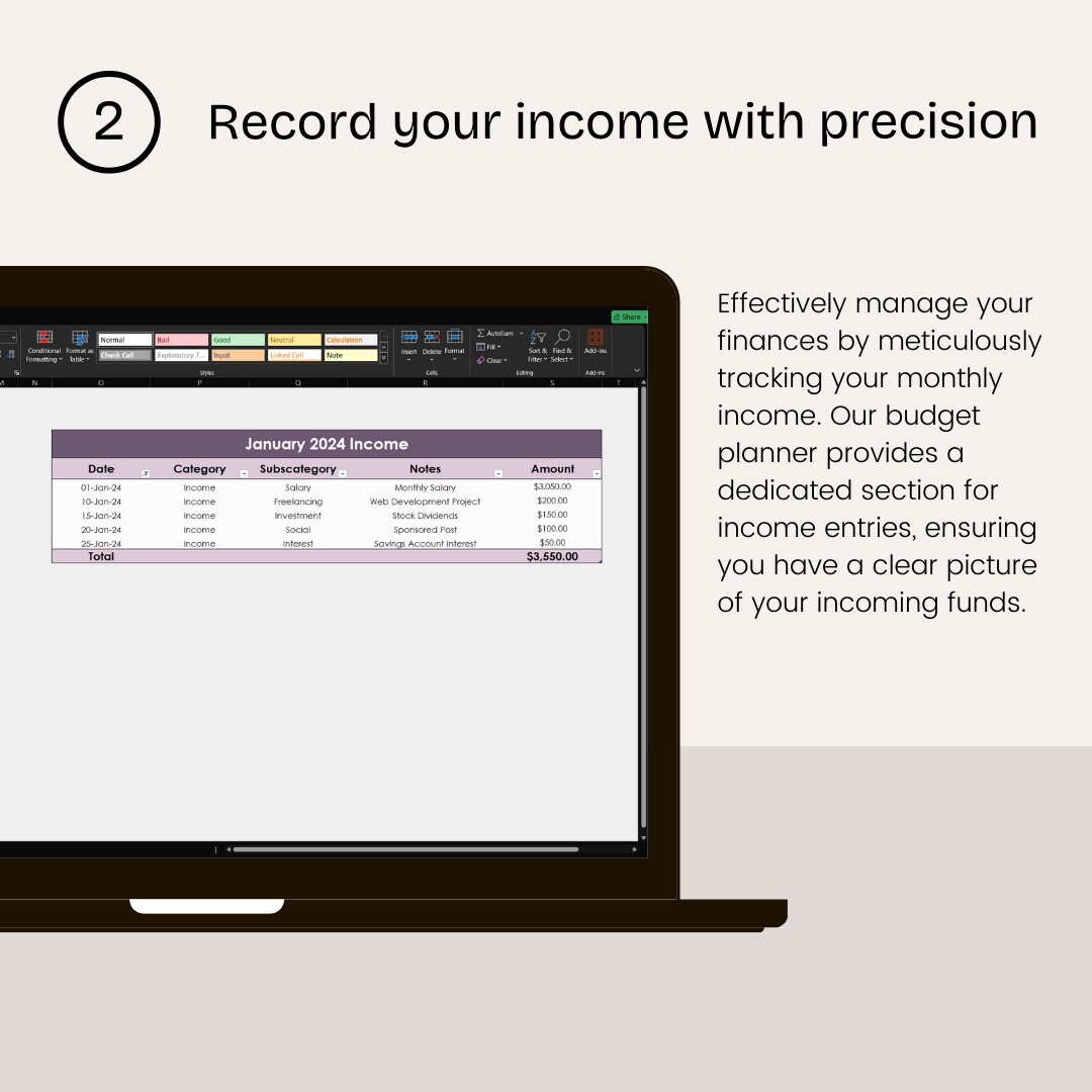 Excel Budget Planner | Simple Dynamic Spreadsheet | Dynamic Monthly ...