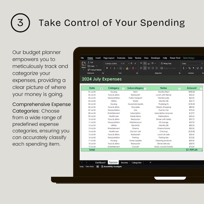 Excel Budget Planner Google Sheet Monthly Expense Tracker Annual ...