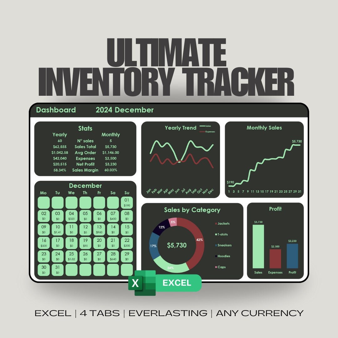 Inventory Tracker Excel Spreadsheet | Small Business Storage Management ...