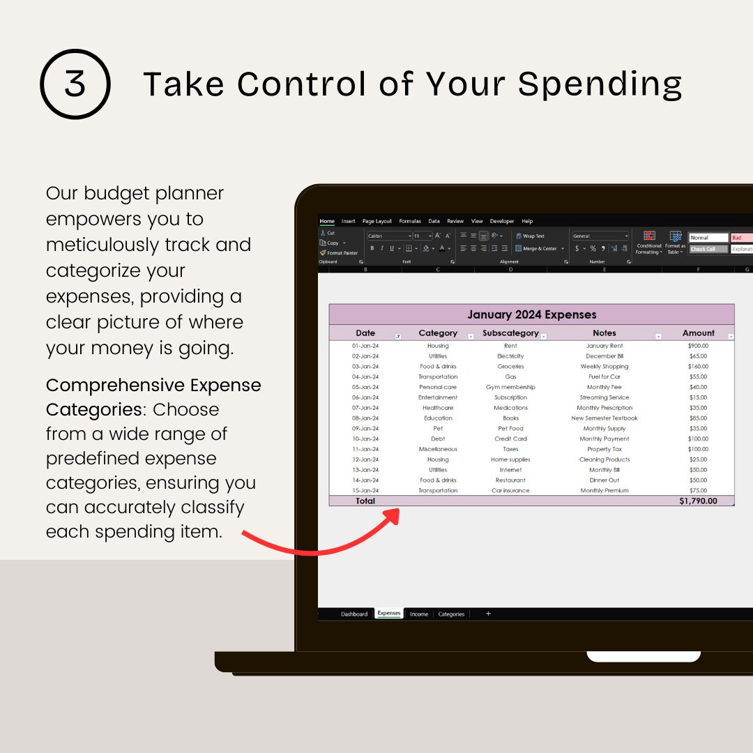 Excel Budget Planner | Simple Dynamic Spreadsheet | Dynamic Monthly ...