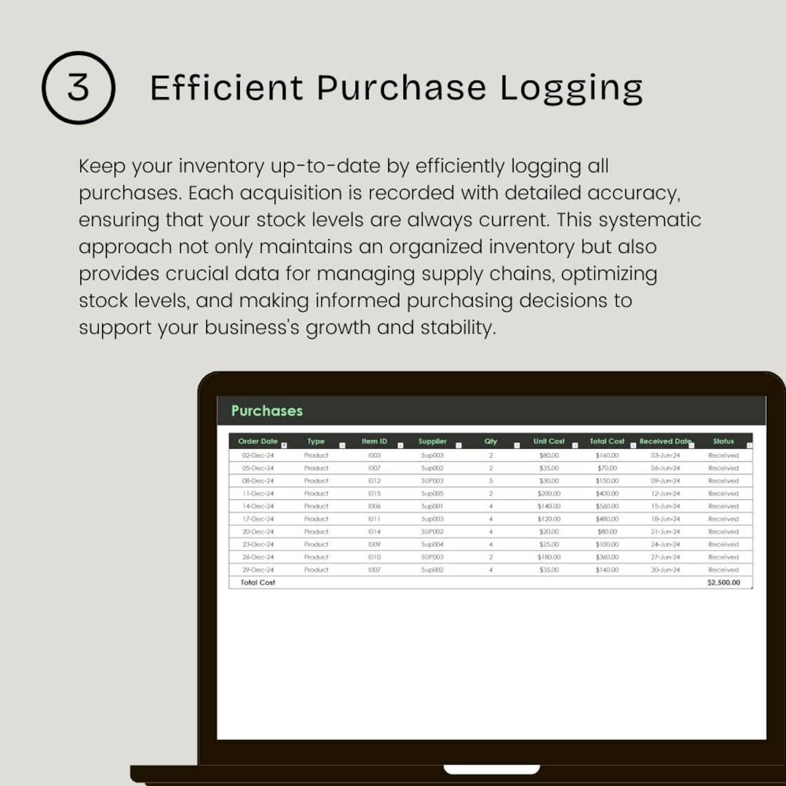 Inventory Tracker Excel Spreadsheet | Small Business Storage Management ...