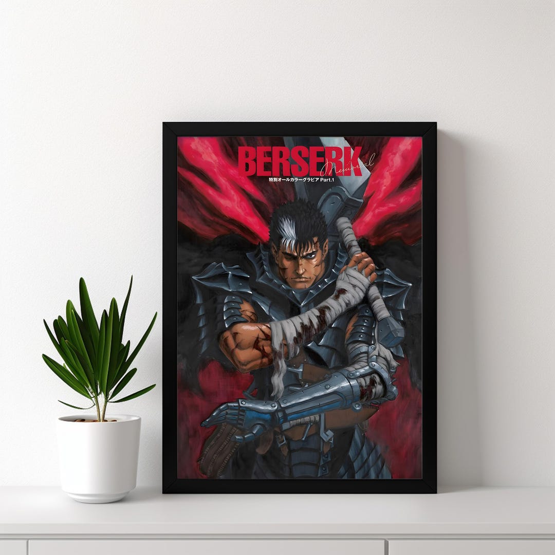 Berserk Manga Poster, Guts Griffith Anime Minimalist Artwork Print ...