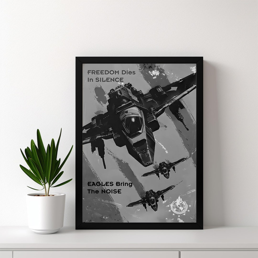 Video Game Wall Art-helldivers 2 eagles Bring the Noise Propaganda Art-canvas Art, Poster Art ...