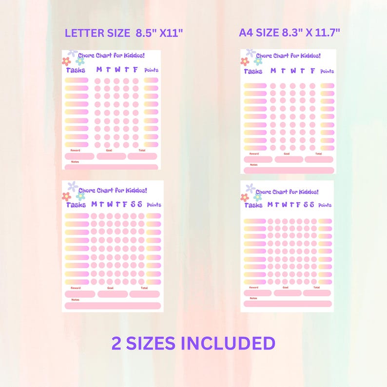 Chore Chart Print, Reward Chart, Weekly Task List, Editable Pdf ...