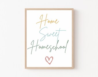 Home Sweet Homeschool Sign Wall Art for Homeschool Classroom Homeschool ...