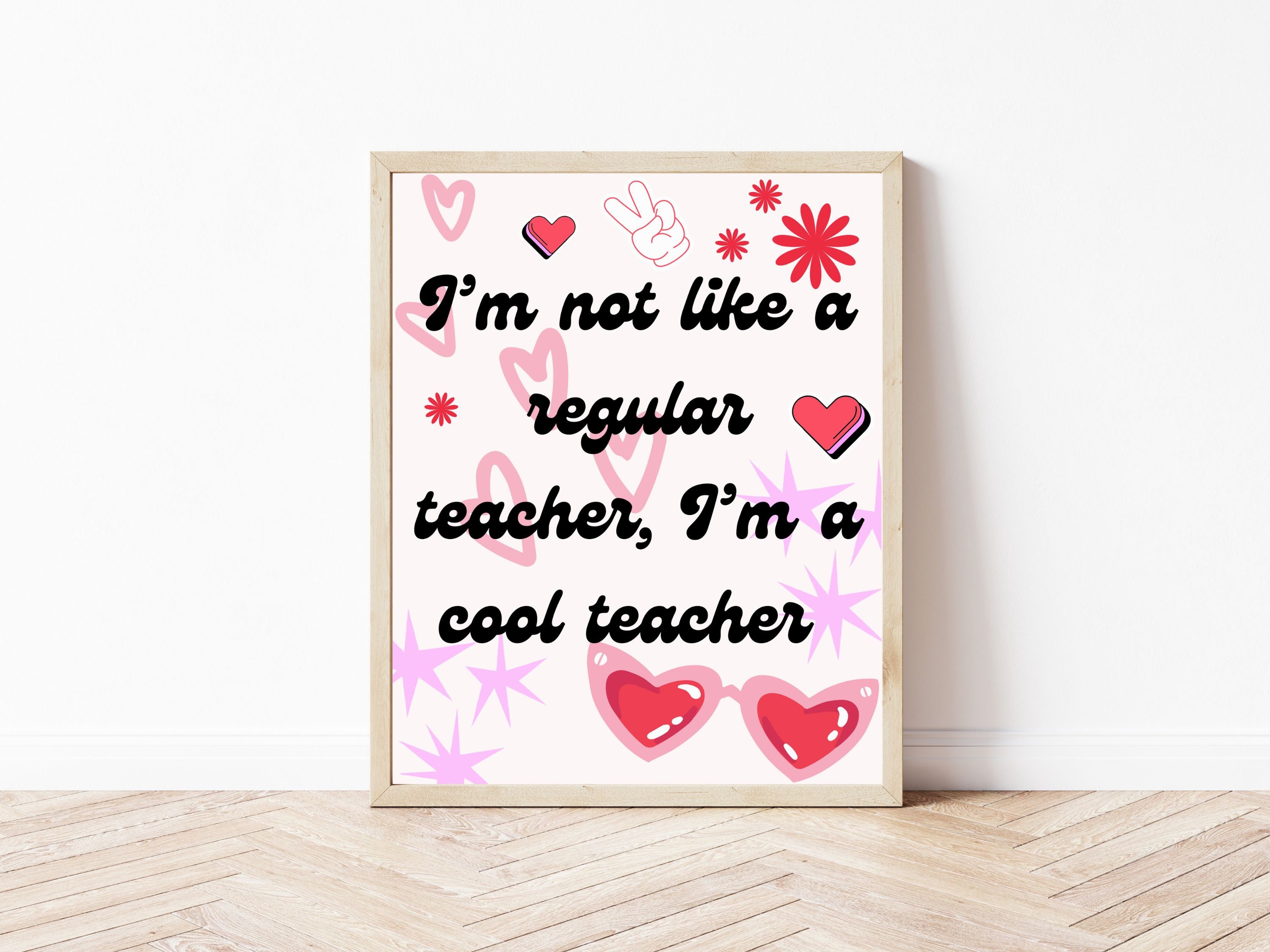 Classroom Decor Pink Theme Cute Wall Art for Teacher Poster Gift for ...