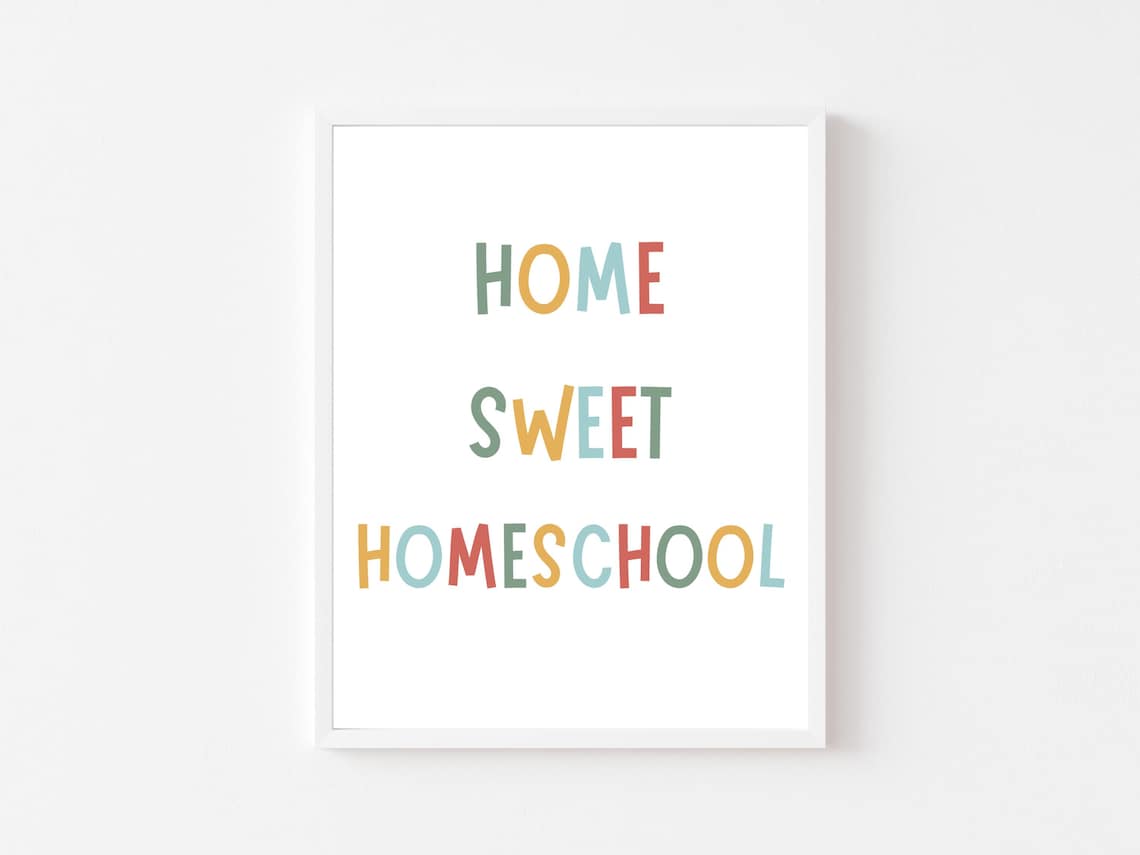 Home Sweet Homeschool Sign Wall Art for Homeschool Classroom Homeschool ...