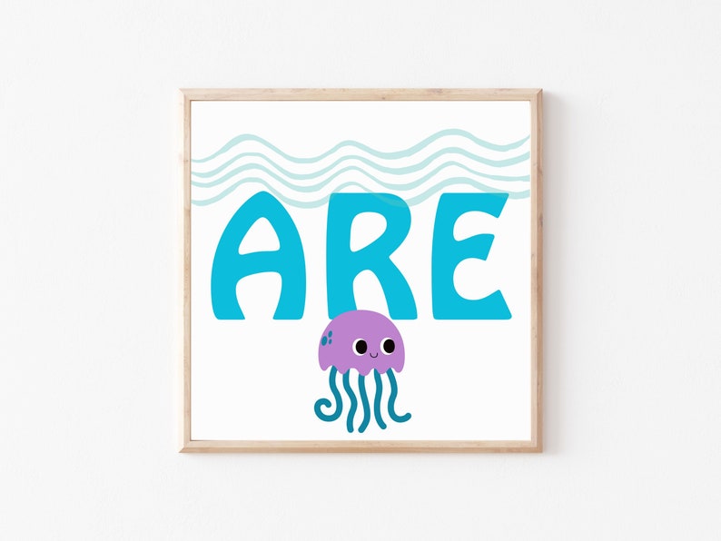 Ocean Nursery Decor Sea Creatures Wall Art Aquatic Theme for Kids ...