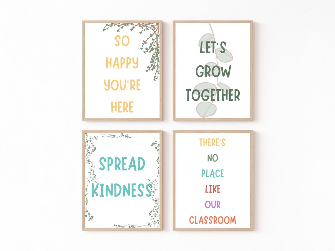 Colorful Boho Classroom Poster Bundle Wall Art for Teacher Elementary ...