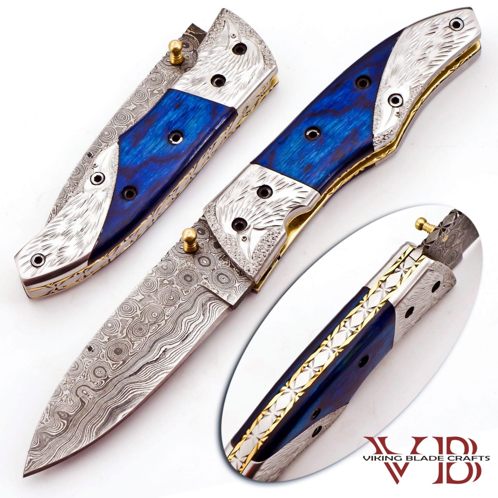 Damascus Pocket Knife - Damascus Folding Knife - Hand Forged Knife ...