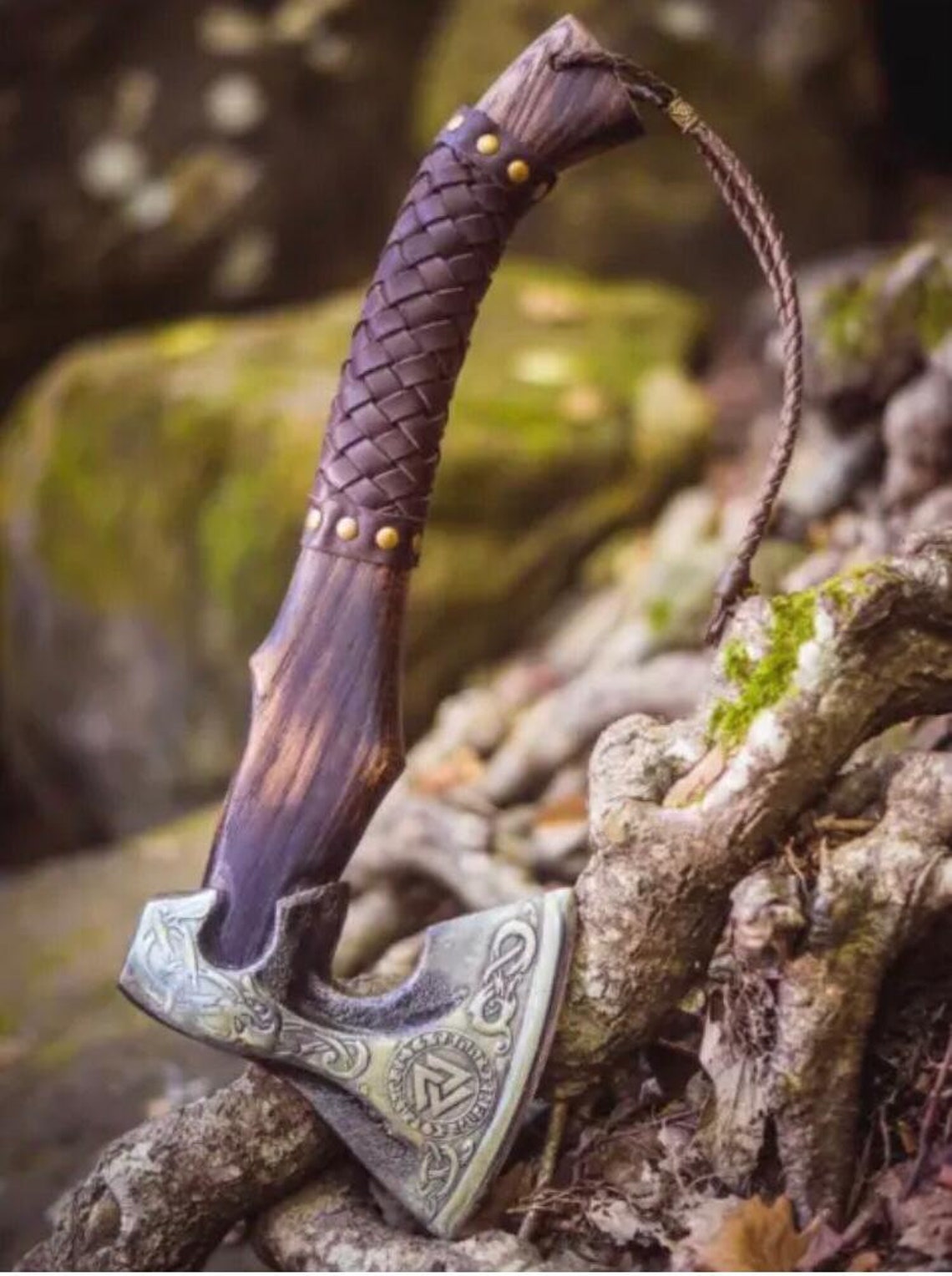 Hand Forged Axe, Handmade Axe Camping Axe With Ash Wood Shaft, Hatchet ...