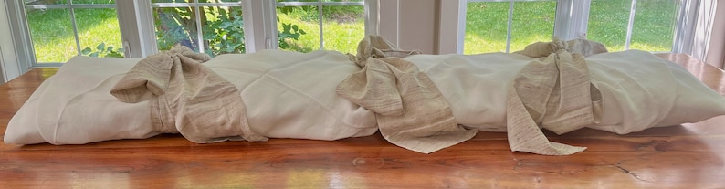 Cream Linen Burial Shroud With Silk Ties | Sanctum Shrouds - Lino ...