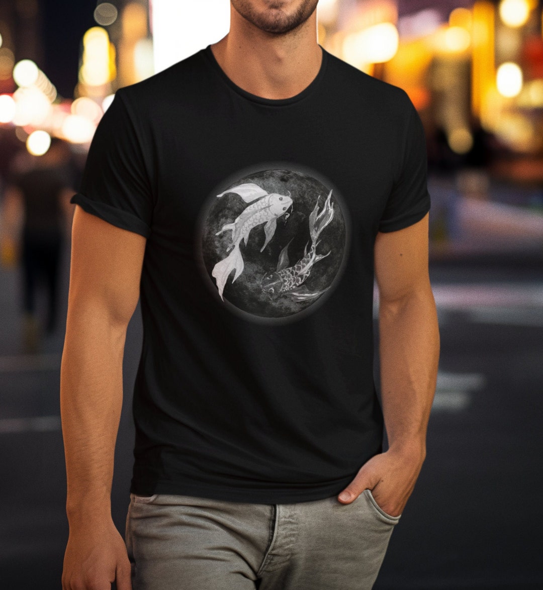 Full Moon Shirt, Koi Yin Yang, Zen Shirt, Retro Shirt, Indie Clothes ...