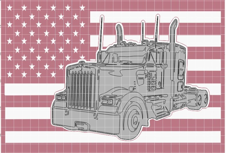 Layered Kenworth Semi Flag 3D Laser Dxf Svg Cut Files - Etsy