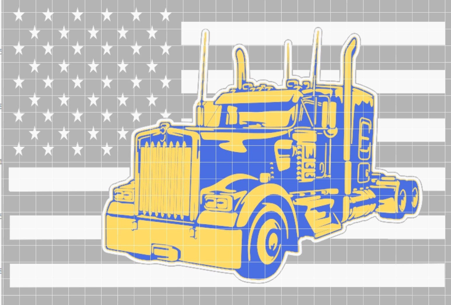 Layered Kenworth Semi Flag 3D Laser Dxf Svg Cut Files - Etsy