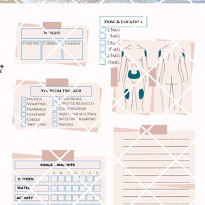 GLP-1 Mounjaro/zepbound Ozempic/wegovy Weekly Journal - Tracker ...