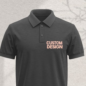 Custom Polo Shirt, Custom Text Logo Design Polo for Men and Women ...