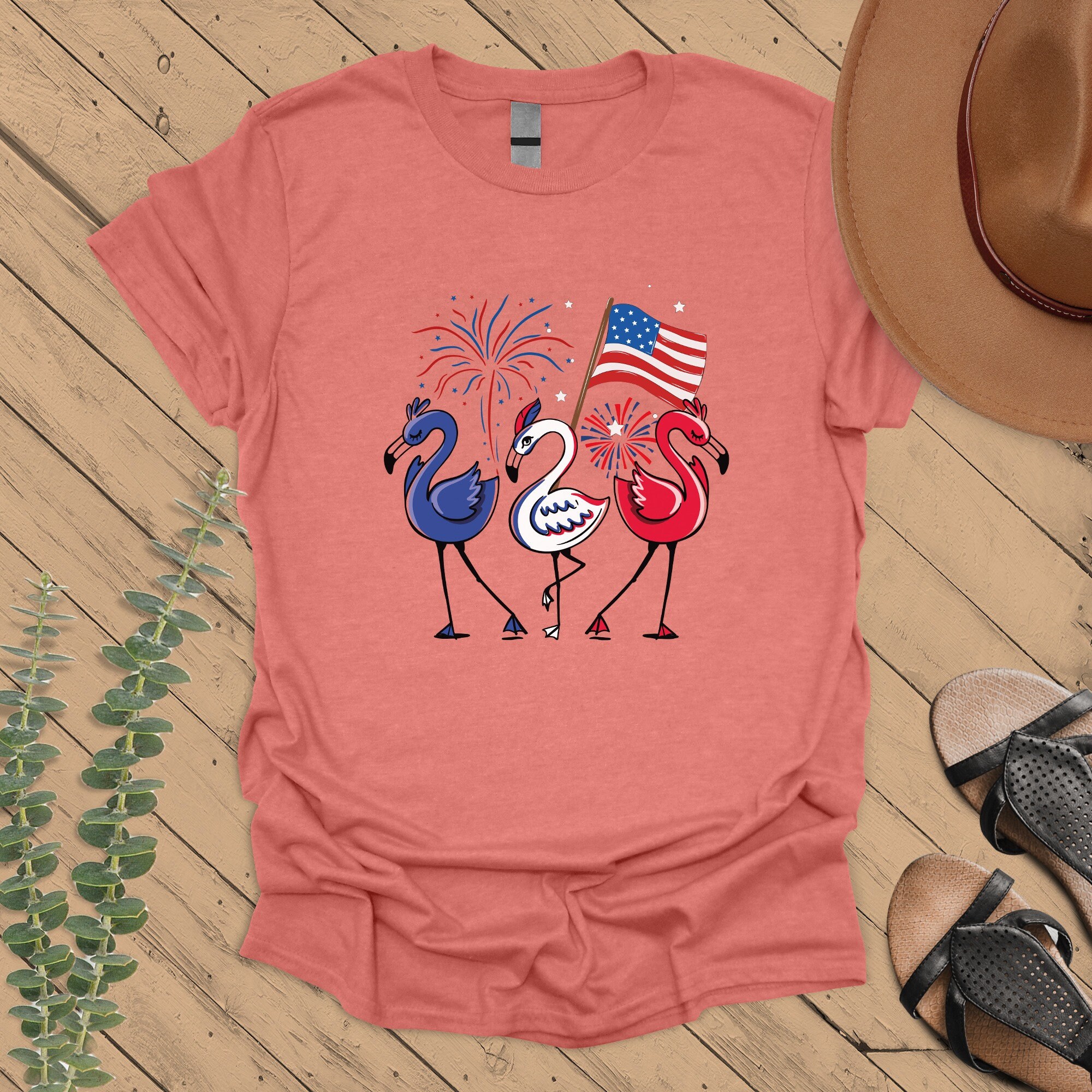 Patriotic Flamingo t-shirt, American Flag Shirt, Flamerica Sweatshirt ...