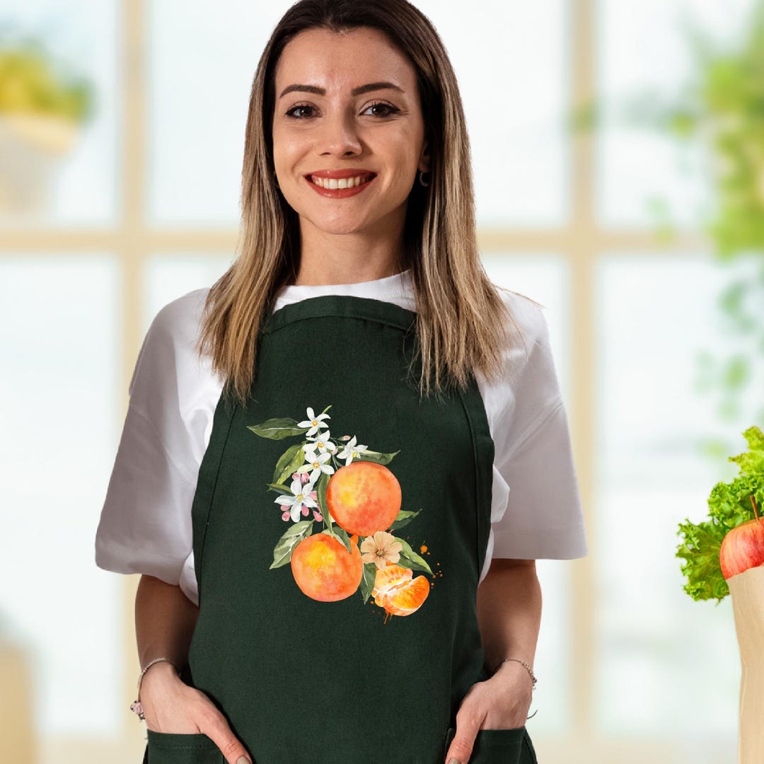 Retro Oranges Fruit Apron for Women, Farmhouse Cooking Apron, Gift for ...
