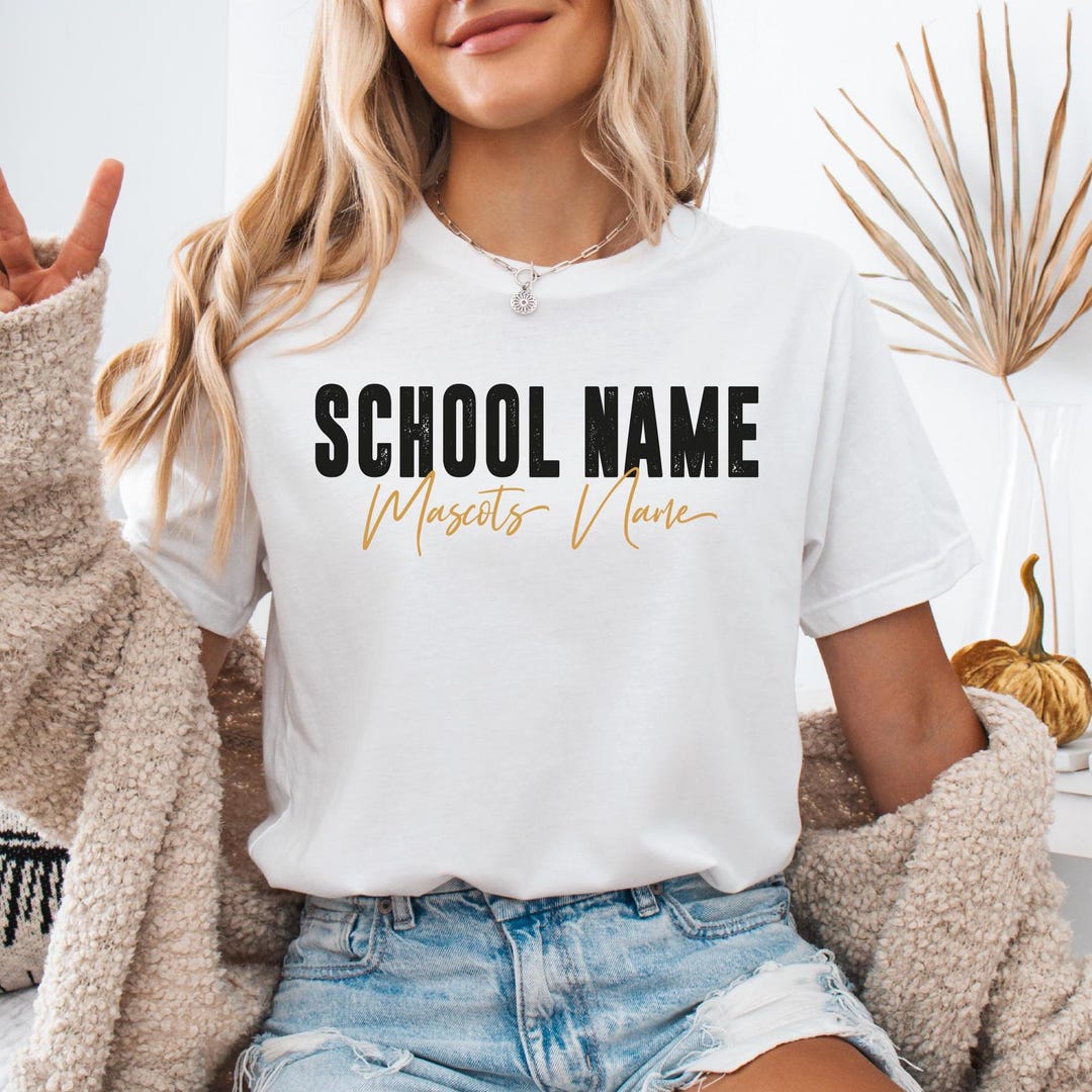Custom Mascot Shirt, Personalized School Shirt, Team Mascot Shirt ...