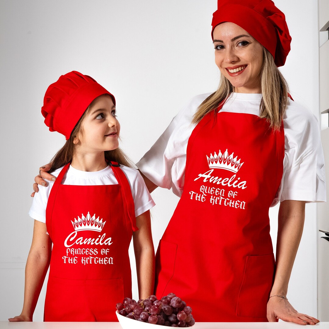 Personalized Queen, Princess of the Kitchen Apron, Mommy and Me Aprons ...