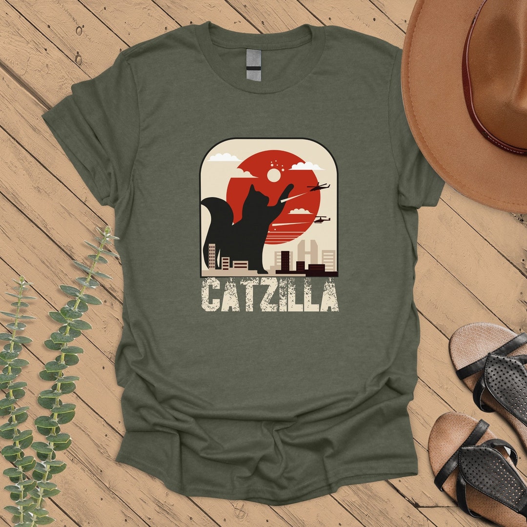 Catzilla T-shirt, Cat Mom Shirt, Cat Lover Sweatshirt, Funny Cat Shirt ...