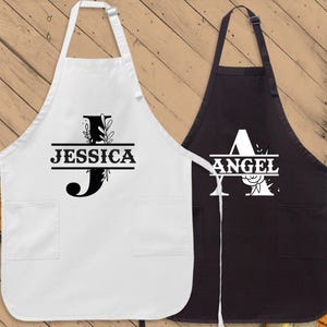 Custom Initial Apron for Women, Personalized Name Apron, Fathers Day ...